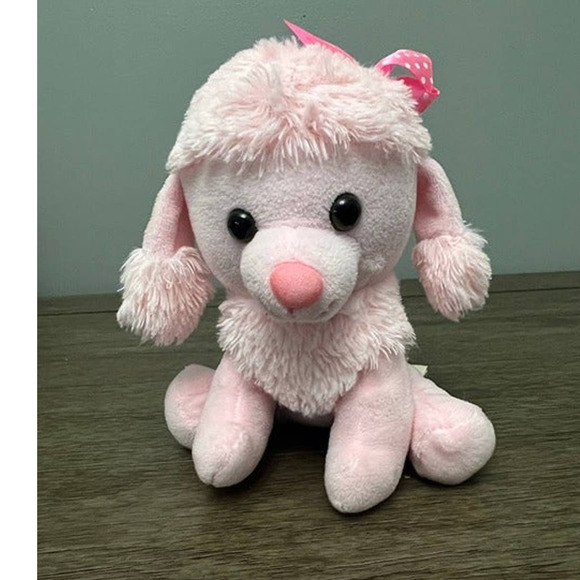 Dan Dee | Toys | Dan Dee Pink Poodle Plush With Polka Dot Bow 8 Vintage ...